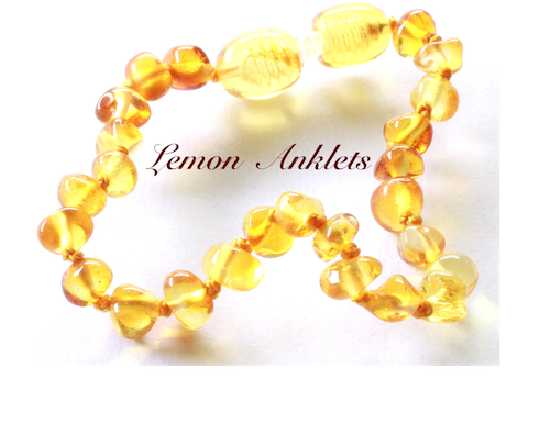 Lemon Baltic Amber teething anklets Baby anklets | MyCutiePie.com.au ...
